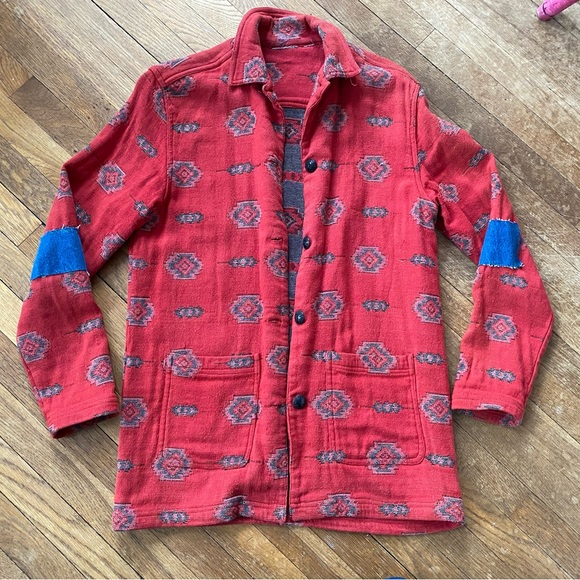 Jackets & Coats | Vintage Aztec Jacket With Denim Patches | Poshmark